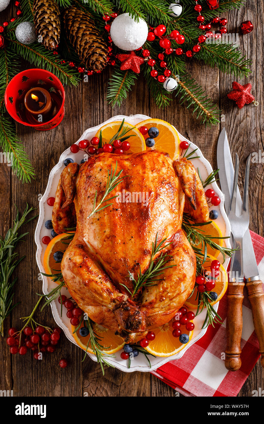 Christmas turkey. Traditional festive food for Christmas or Thanksgiving Stock Photo - Alamy