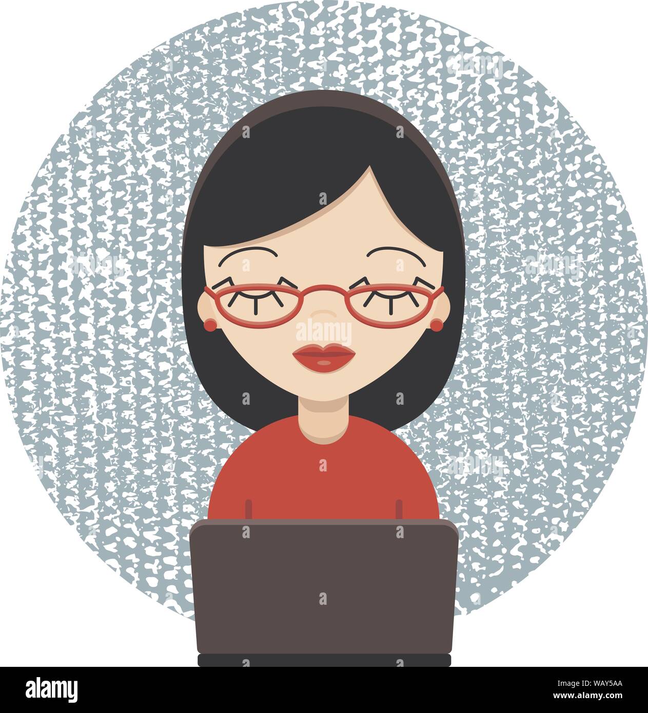 Computergeek woman with laptop, vector Stock Vector Image & Art - Alamy