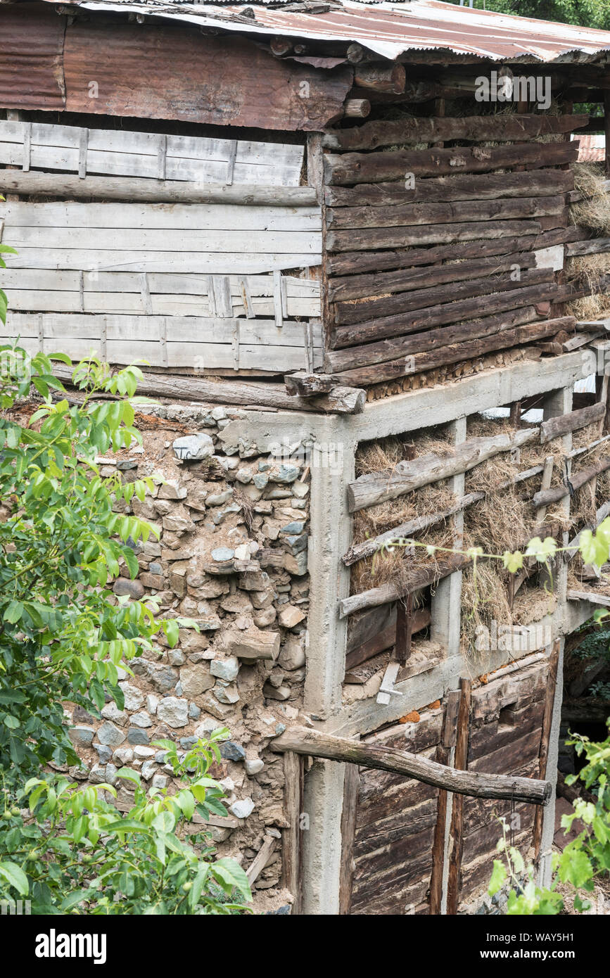 Hay storage in Barhal, NE Turkey Stock Photo - Alamy