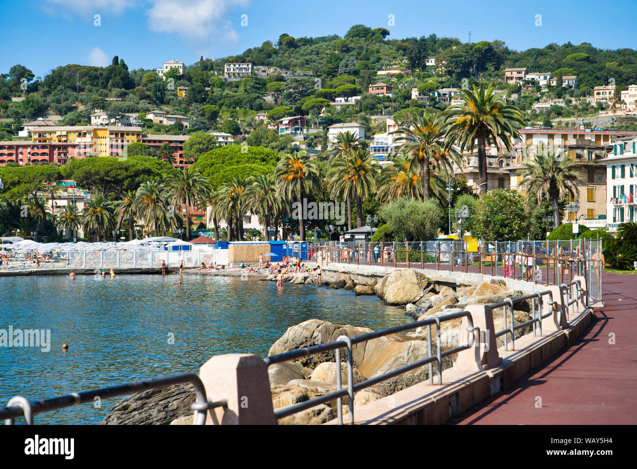 RAPALLO, LIGURIA, ITALY - AUGUST 16, 2019: A wonderful view of the ...