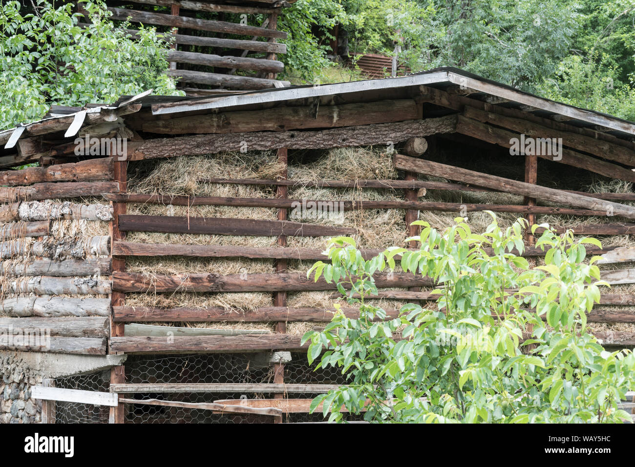 Hay storage in Barhal, NE Turkey Stock Photo - Alamy