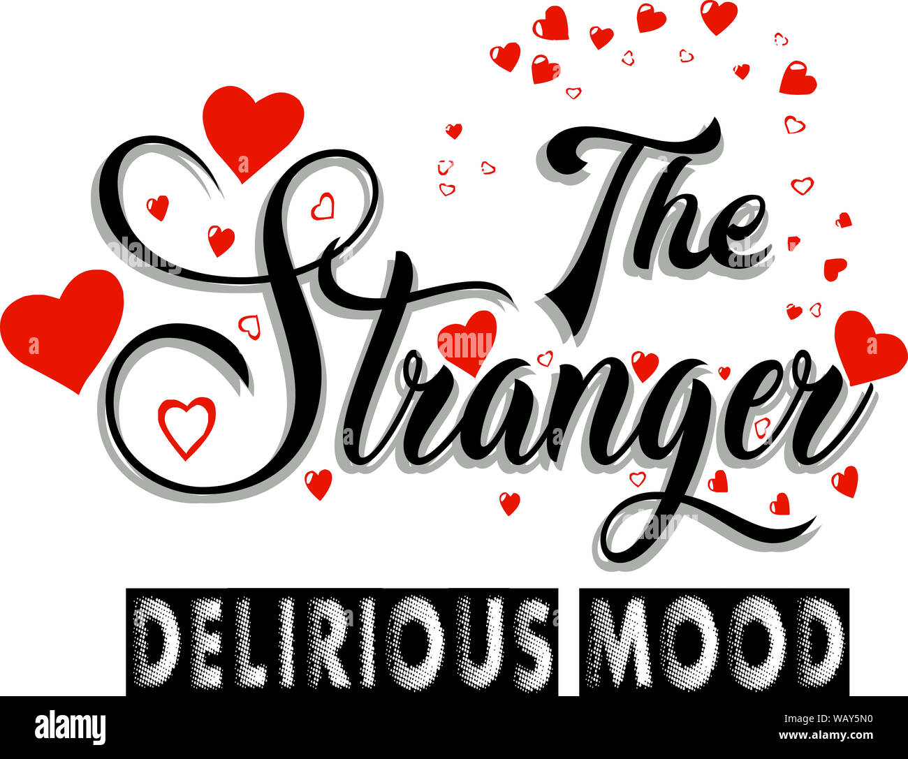 Trendy fashion the stranger text design pattern Stock Photo - Alamy