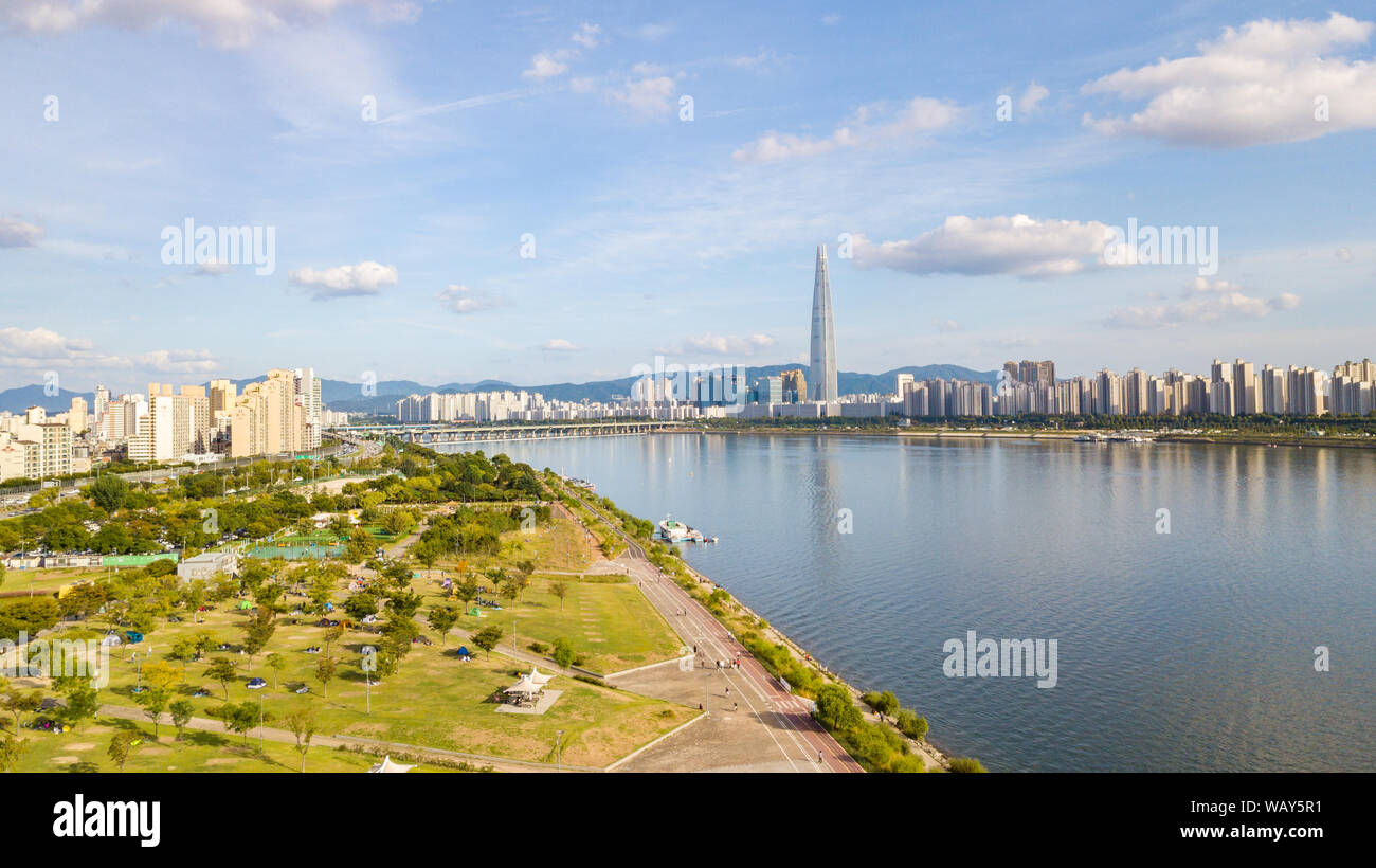 Aerial view of Seoul City Skyline,South Korea Stock Photo - Alamy