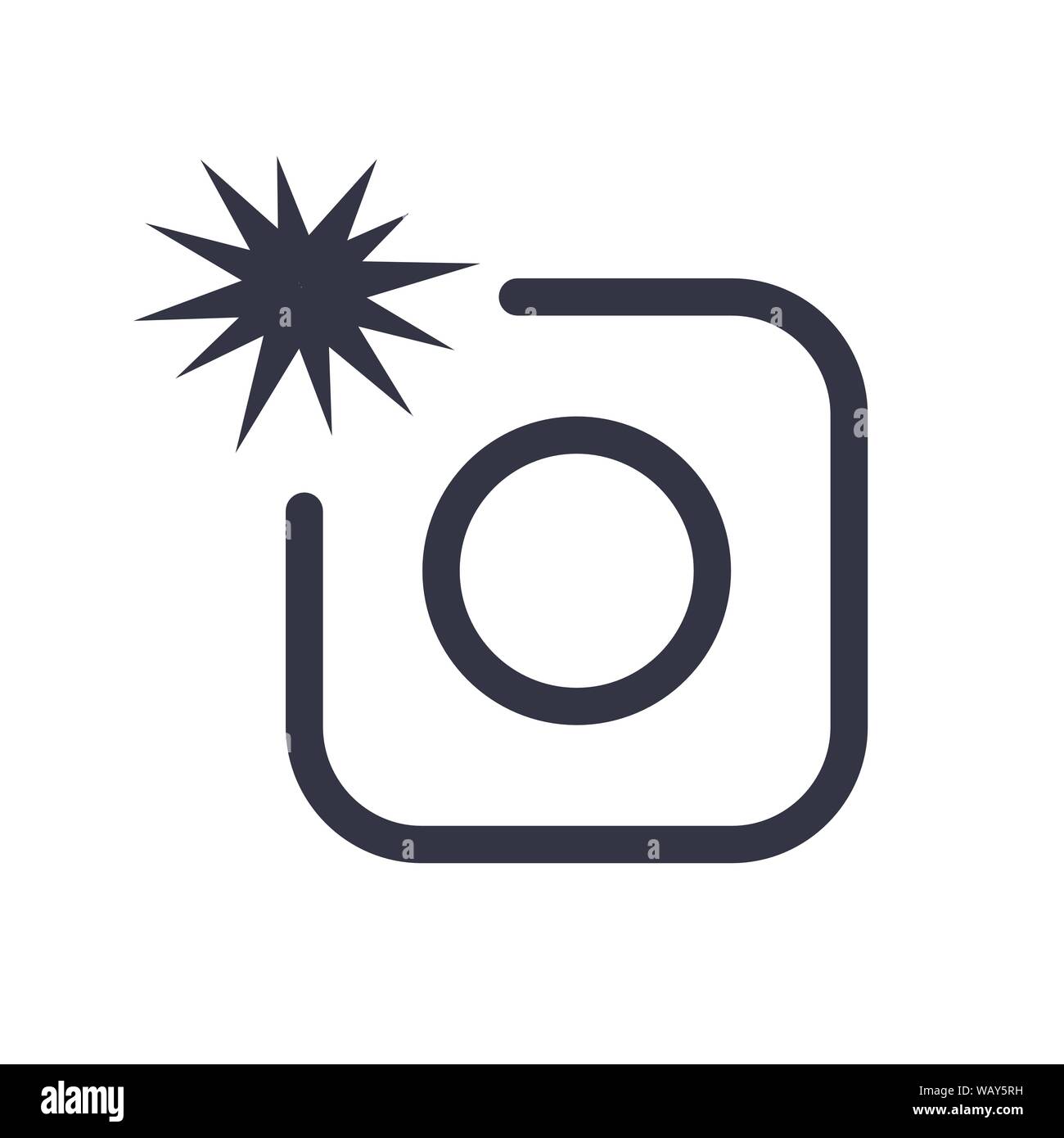 Photo camera sign icon with flash. Photo flash symbol. Modern UI ...