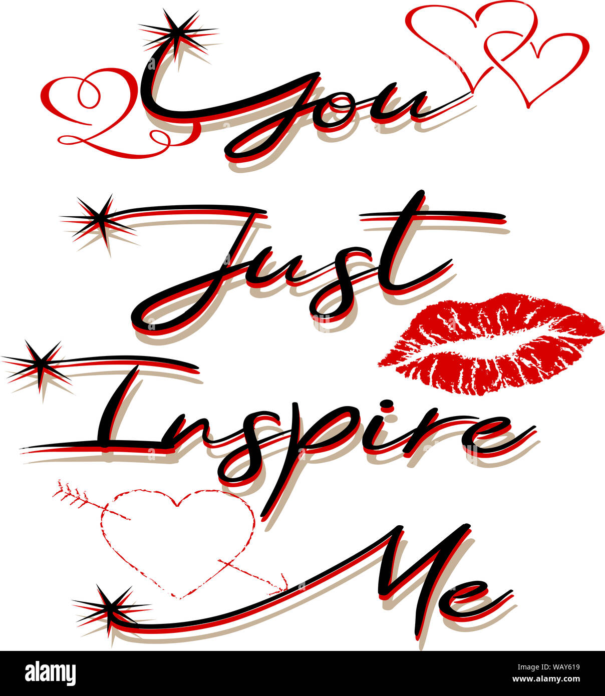 Trendy fashion You just inspire me text design pattern Stock Photo - Alamy