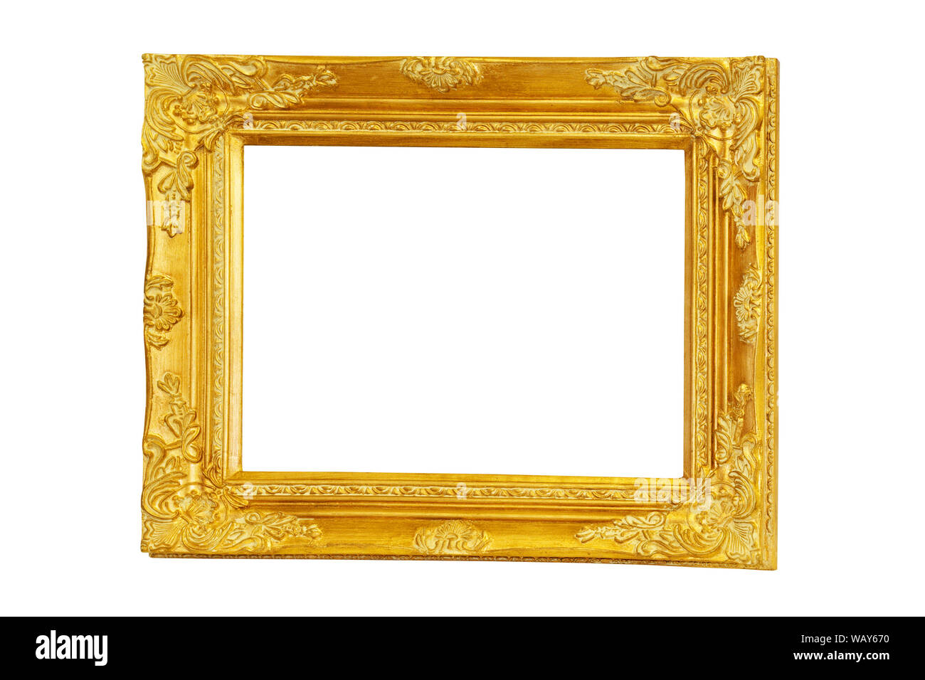 Big rectangular frame in pure gold color Stock Photo - Alamy