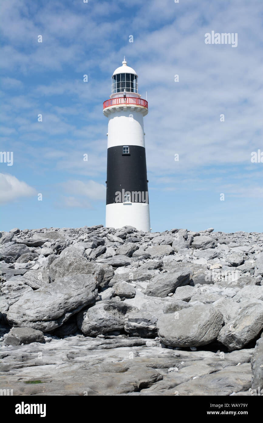 Lighthouse on Inis Oirr, the smallest of the Aran Islands on the west ...