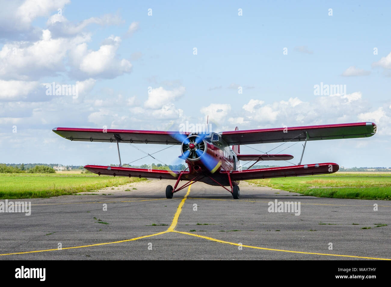 historical single engine airplane Antonov AN2, front view Stock Photo ...