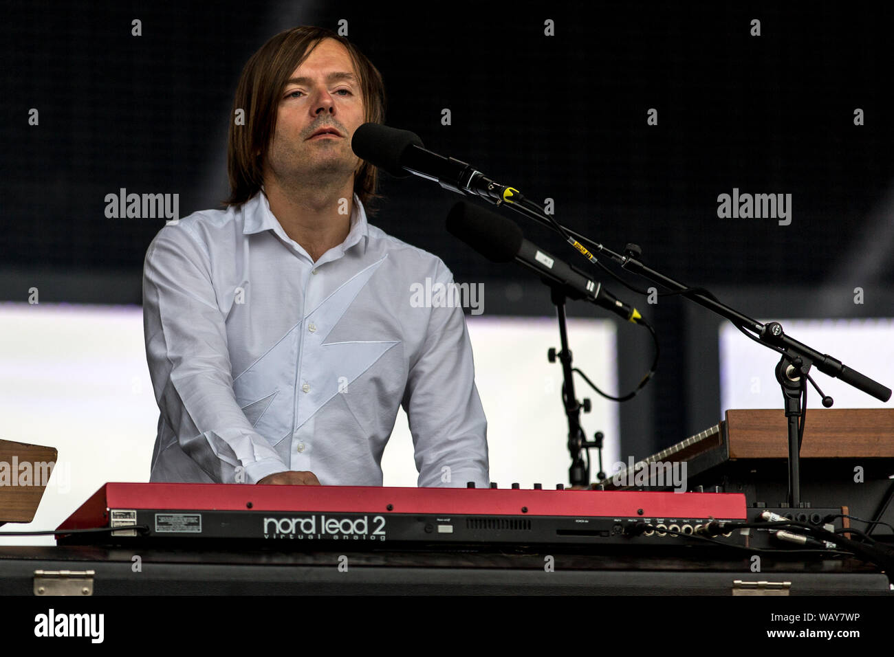 French synth-pop band Air with guitarist Nicolas Godin and keyboard ...