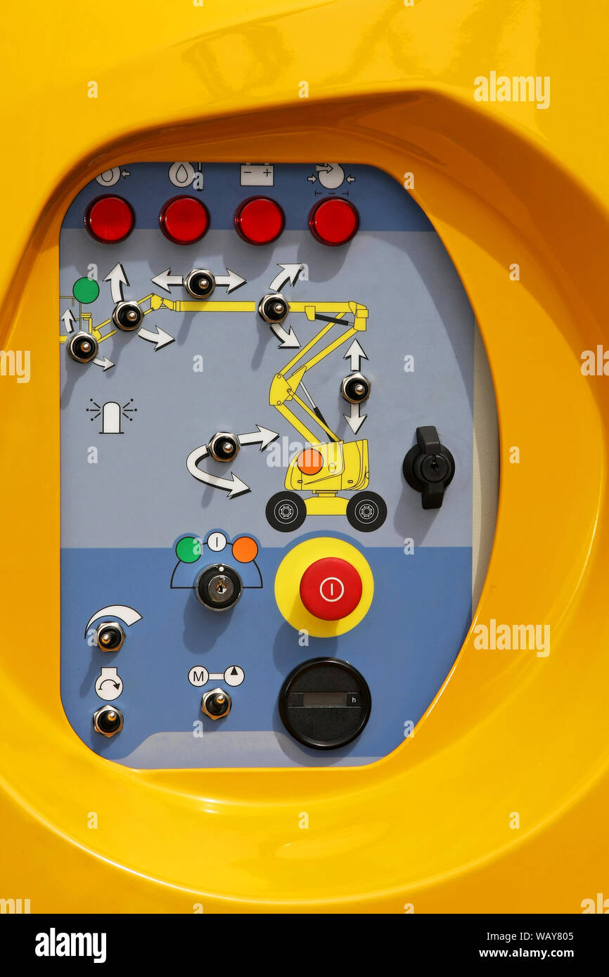 Control board with buttons of industrial crane Stock Photo - Alamy