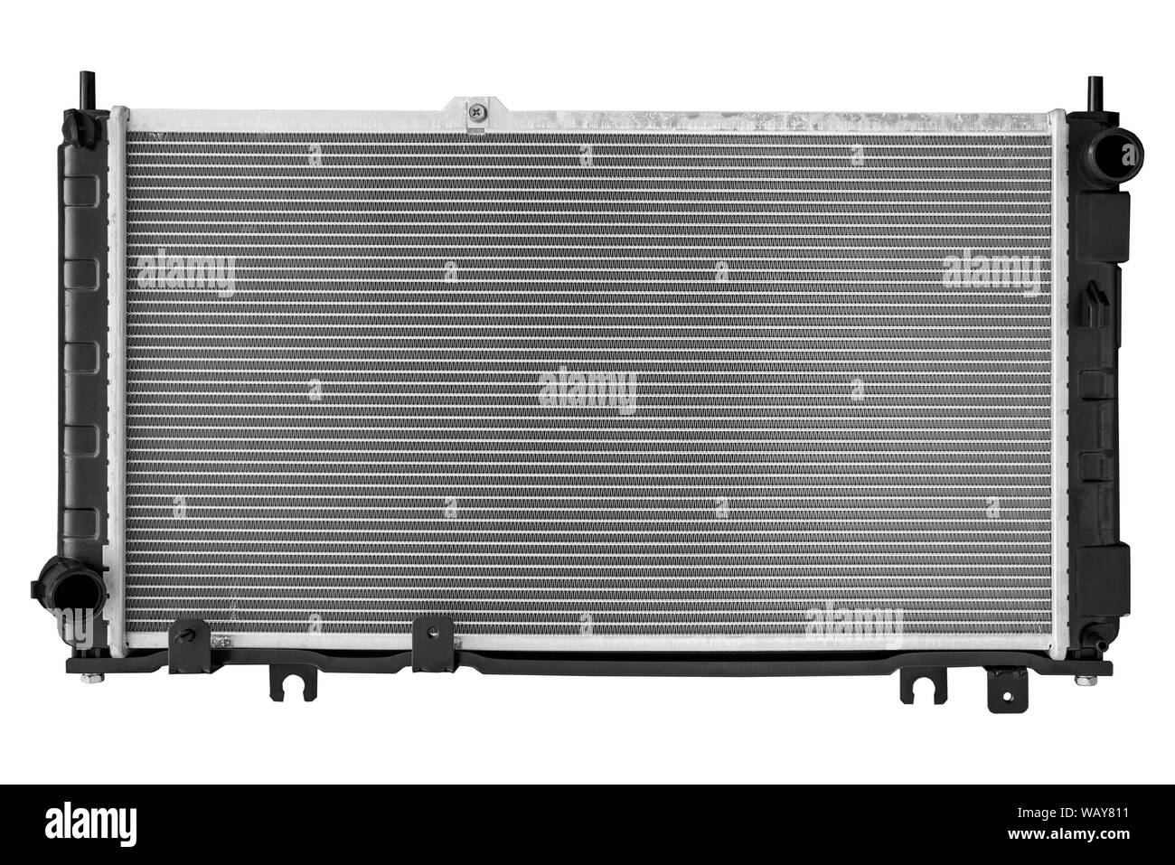 new car engine cooling radiator on a white background Stock Photo - Alamy