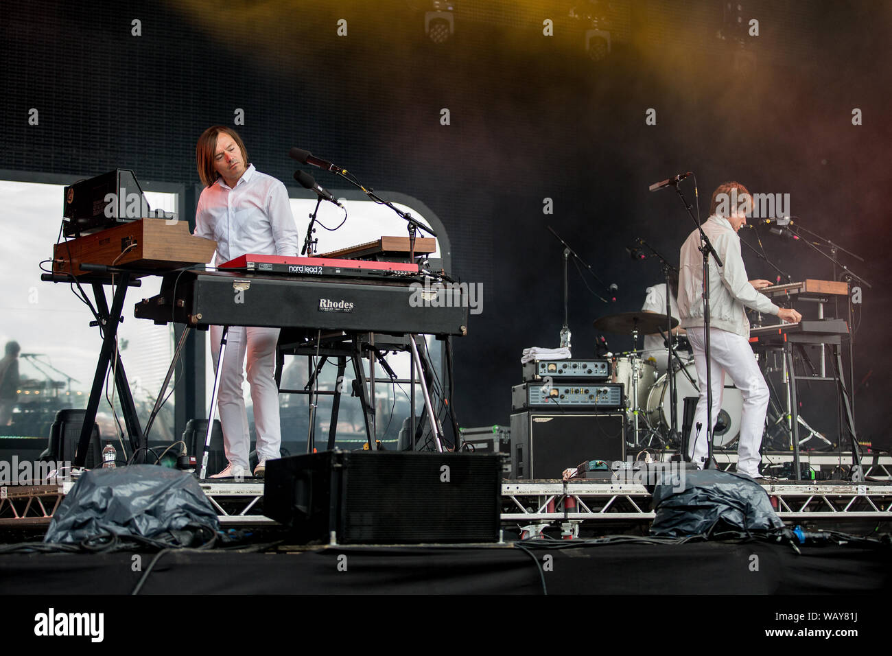 French synth-pop band Air with guitarist Nicolas Godin and keyboard ...