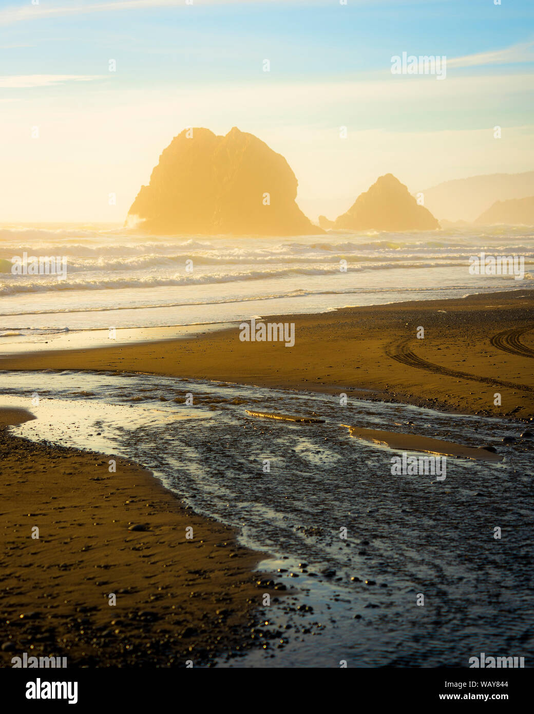 Mendocino Coastline Rock Pillars Stock Photo - Alamy