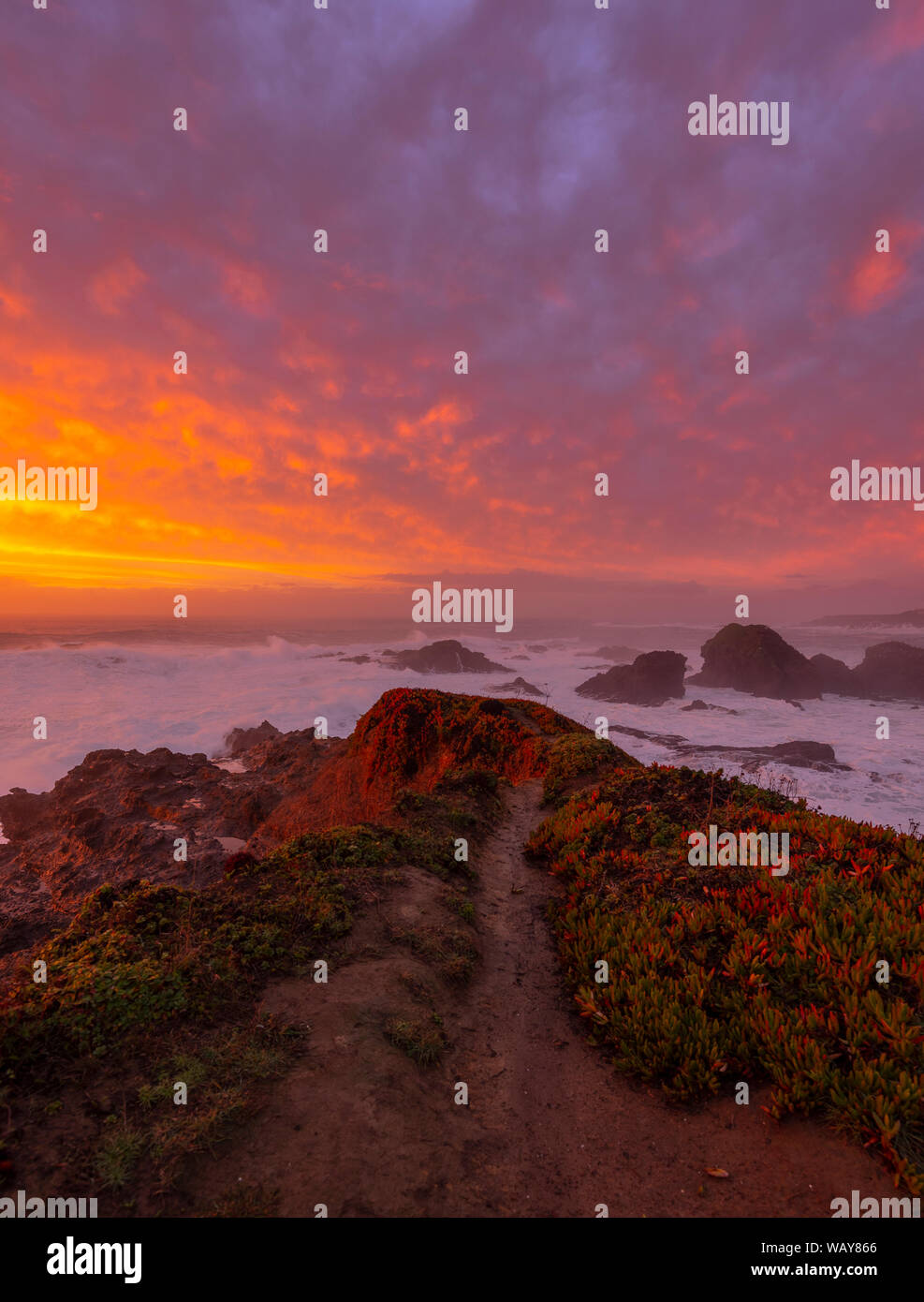 Majestical Sunset on Mendocino Coast Stock Photo - Alamy