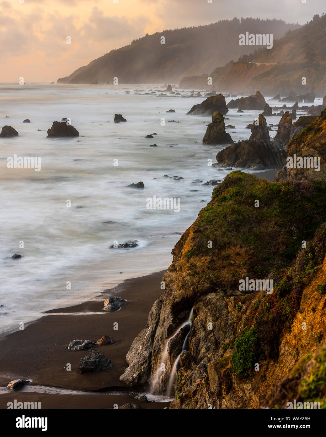 Long Exposure of Spring trickle in California's North Coast Stock Photo ...