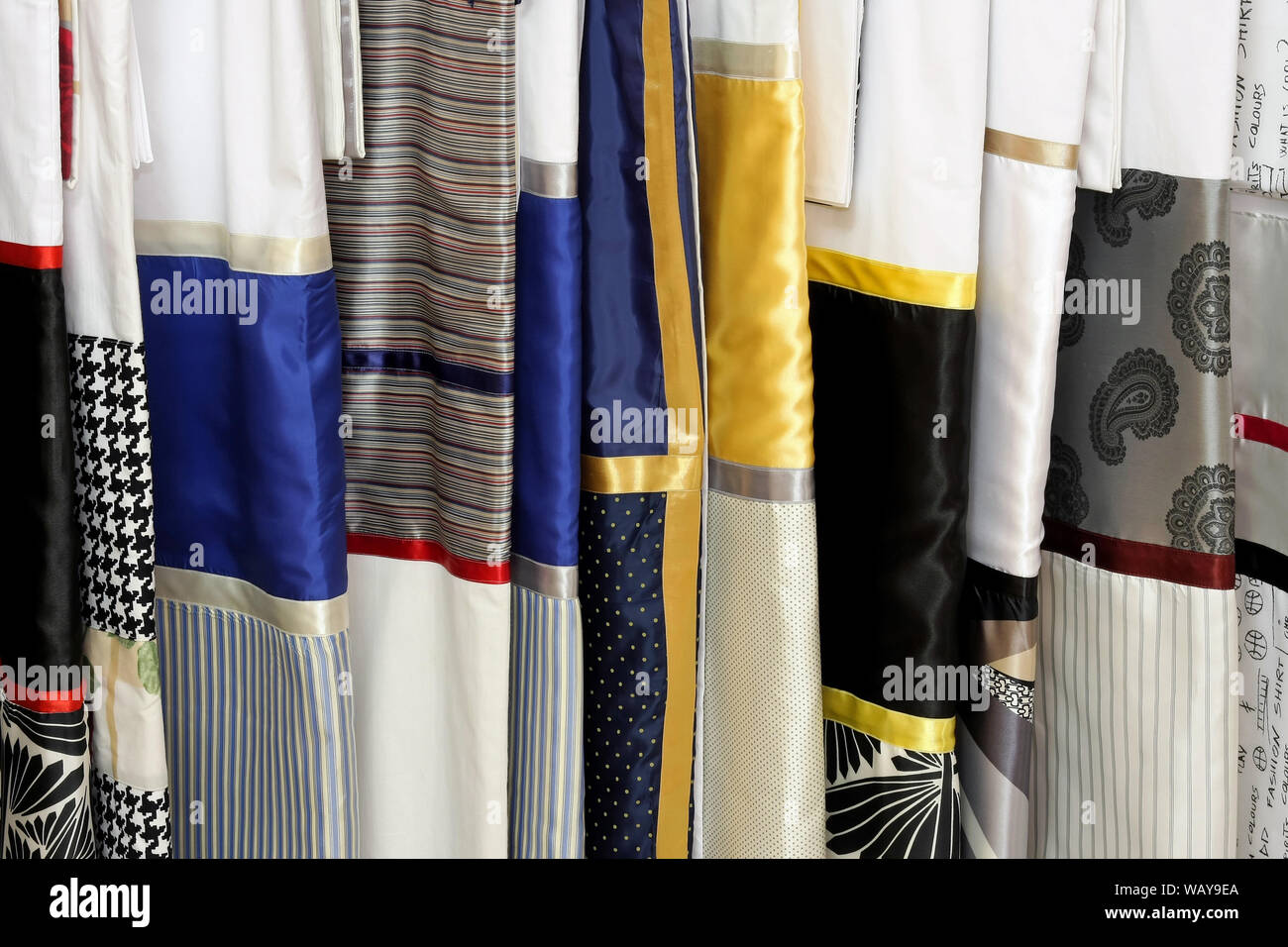 Various patterns of silk linen material sheets Stock Photo - Alamy