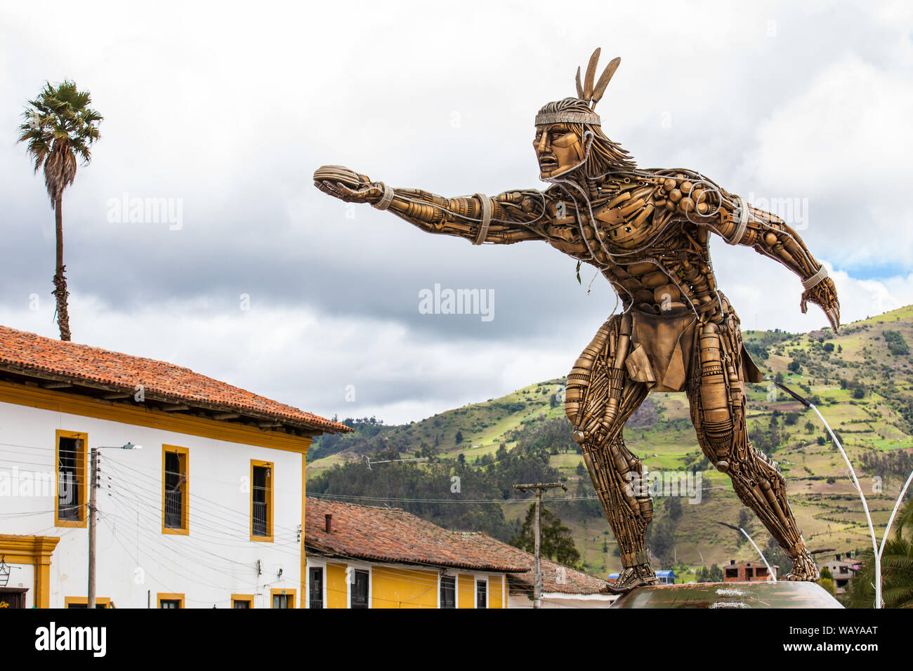 TURMEQUE, COLOMBIA – AUGUST, 2019: Monument to Chaquen the god of ...