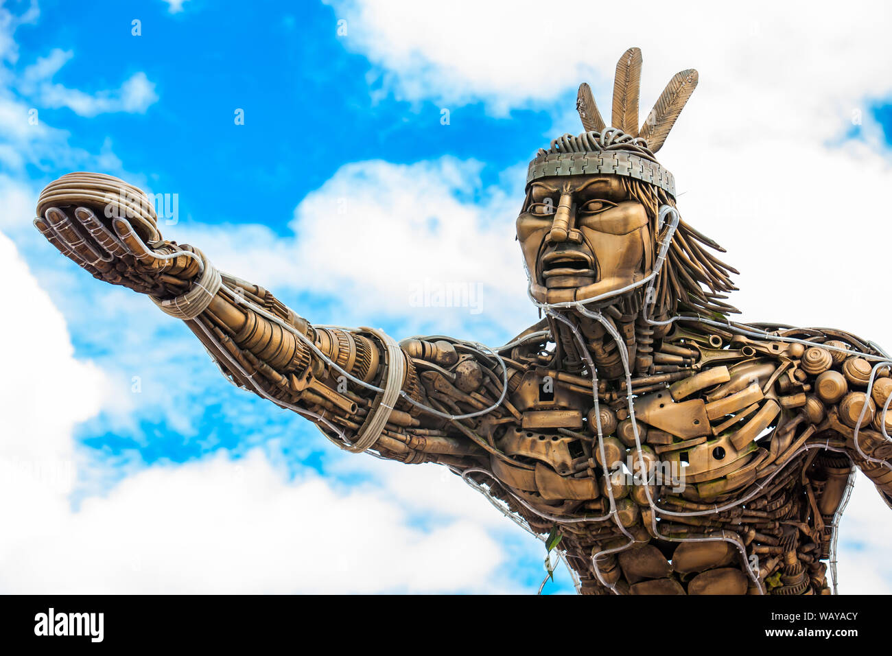 TURMEQUE, COLOMBIA – AUGUST, 2019: Monument to Chaquen the god of ...