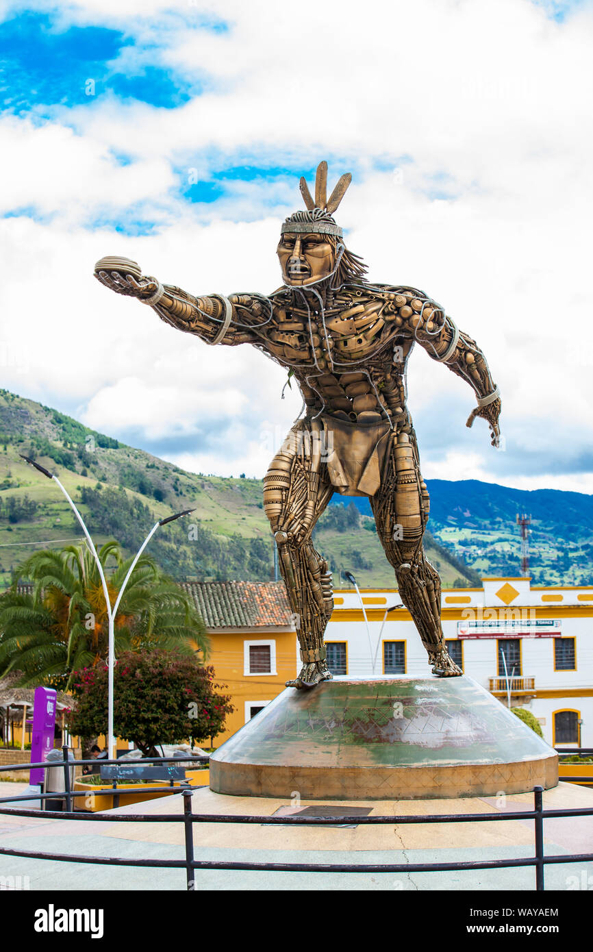 TURMEQUE, COLOMBIA – AUGUST, 2019: Monument to Chaquen the god of ...