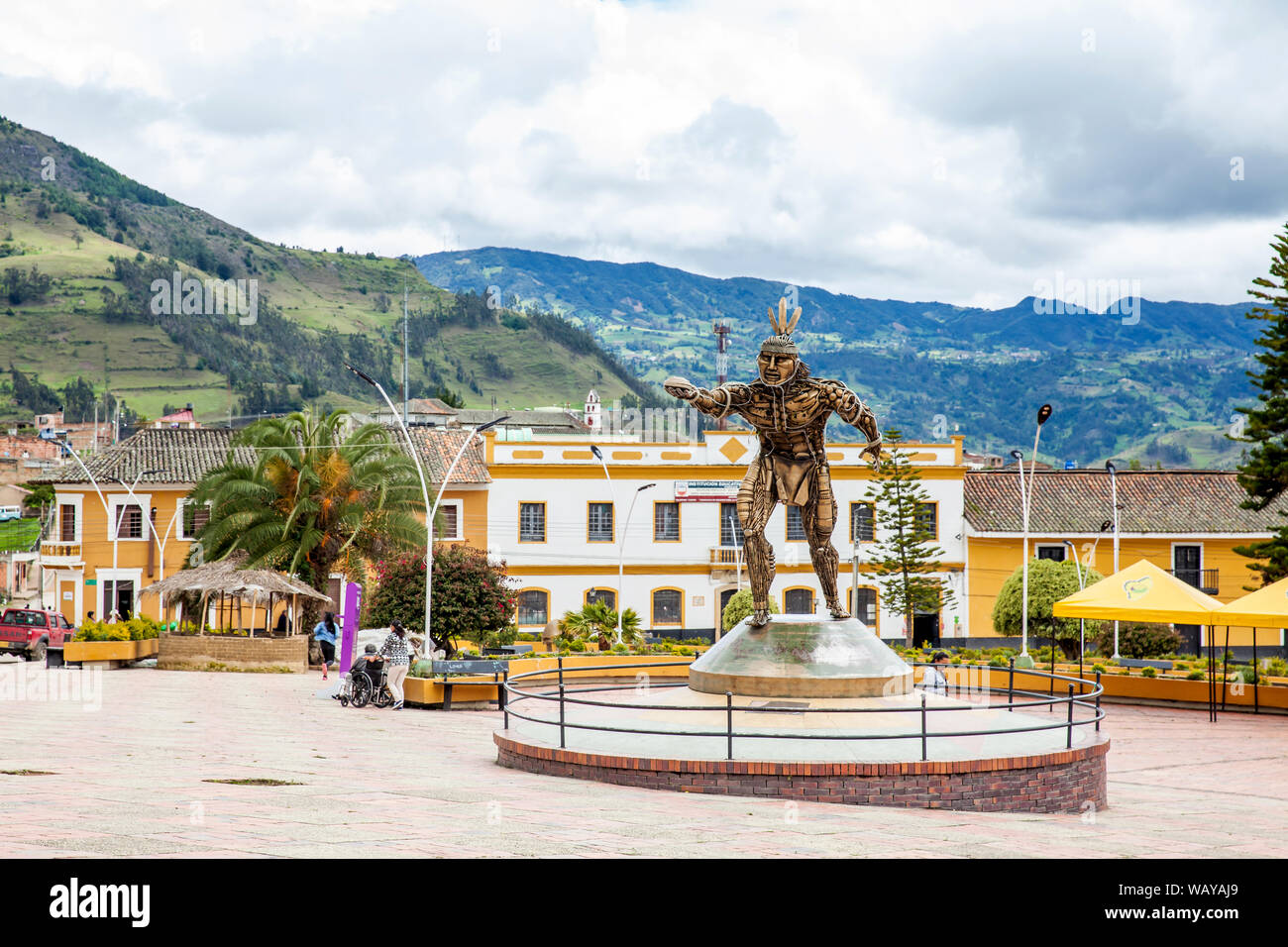 TURMEQUE, COLOMBIA – AUGUST, 2019: Monument to Chaquen the god of ...