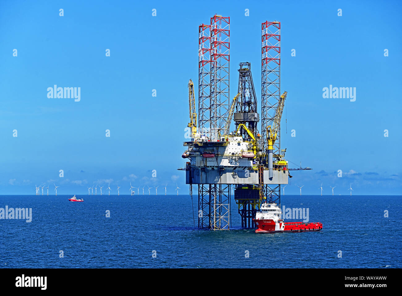 Prospector 1 drilling platform rig and support ship VOS Precious ...