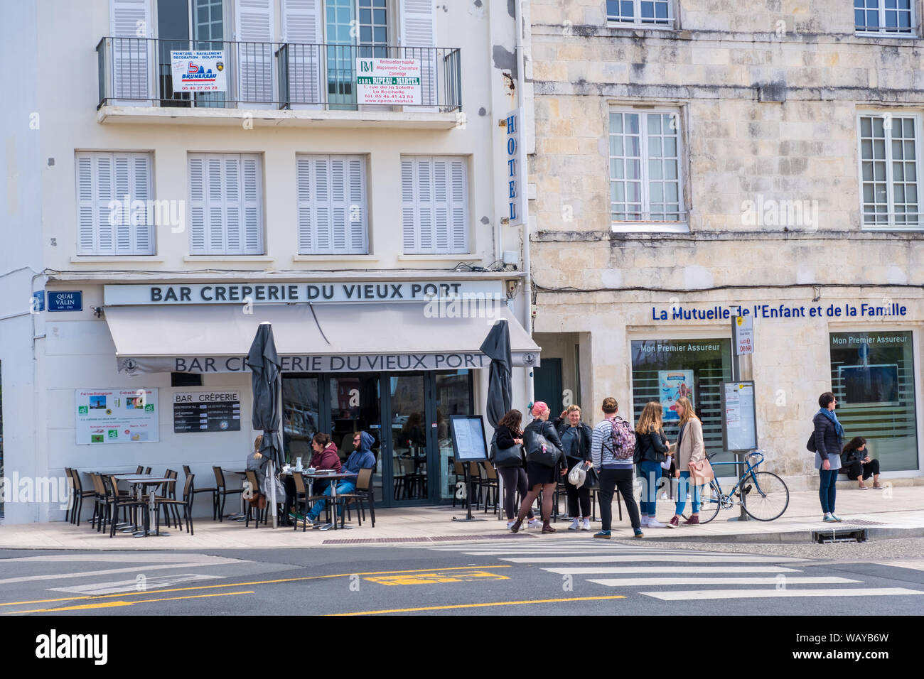 La Rochelle, France - May 07, 2019: Street scene in the old town of La ...