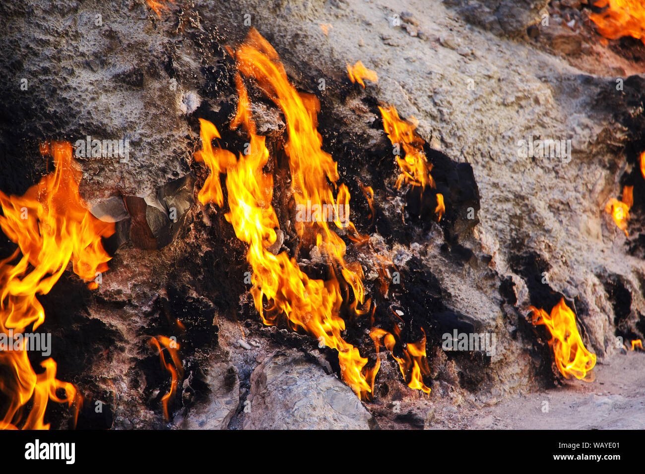 Yanar Dag is the natural fire in Azerbaijan Stock Photo - Alamy