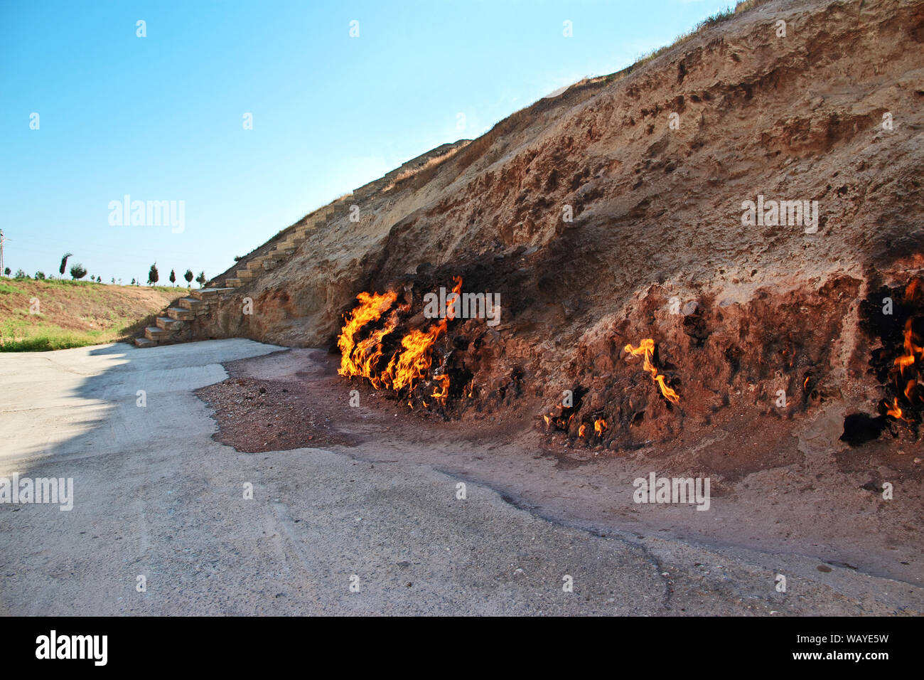 Yanar Dag is the natural fire in Azerbaijan Stock Photo - Alamy