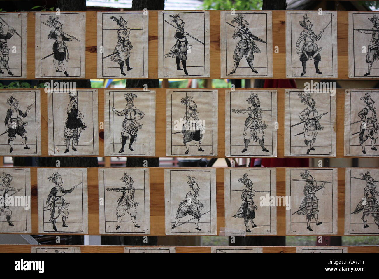 A series of poses by a knight at the Bristol Renaissance Faire, feire ...
