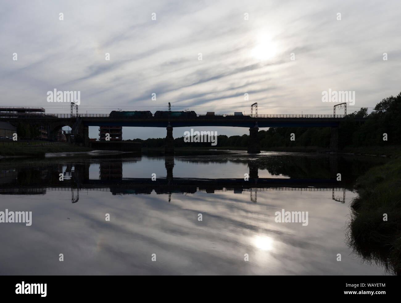 2 Direct rail services class 88 locomotive crossing Carlisle Bridge ...