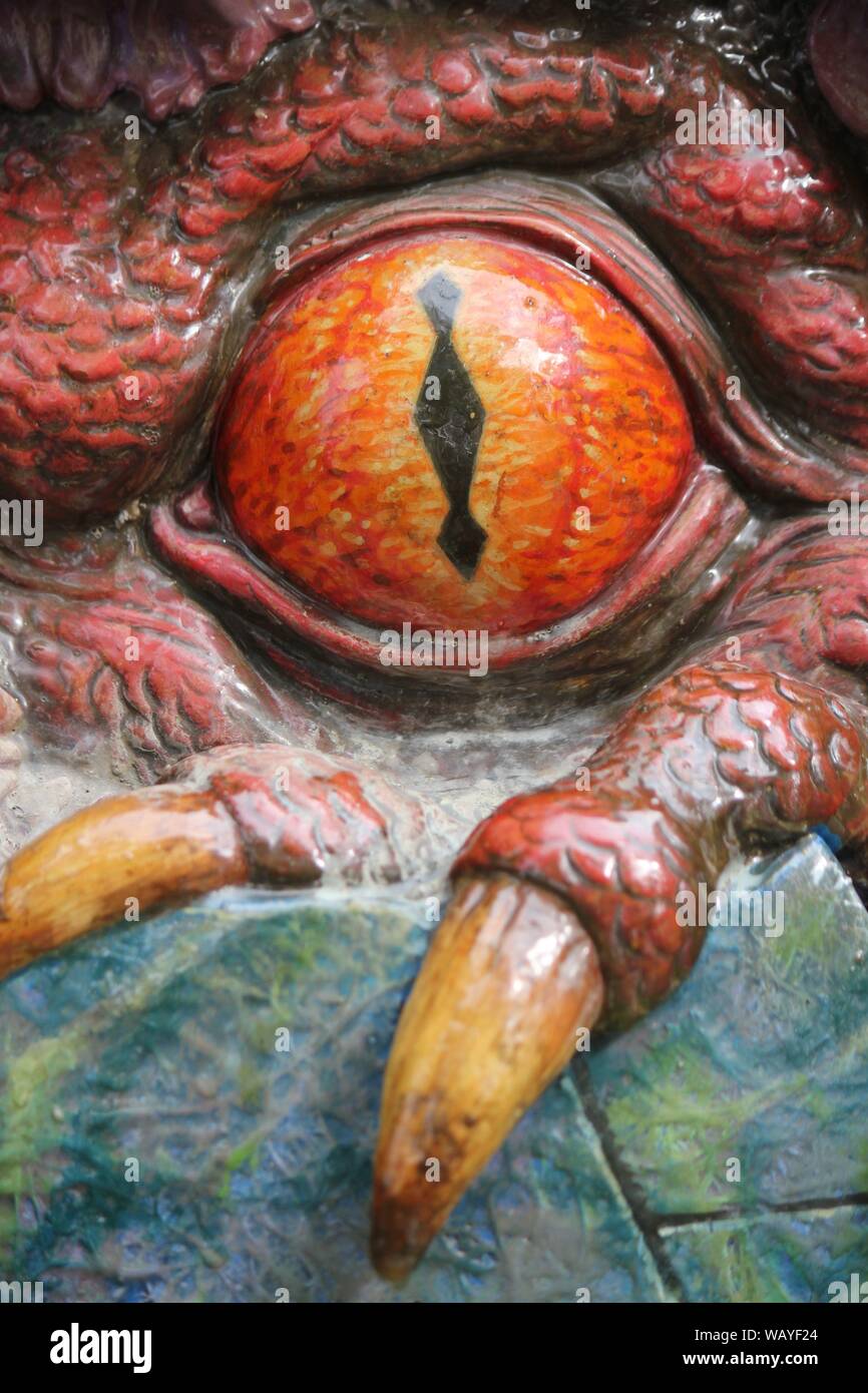 Dragon hatching out of its egg at the Bristol Renaissance Faire, feire ...