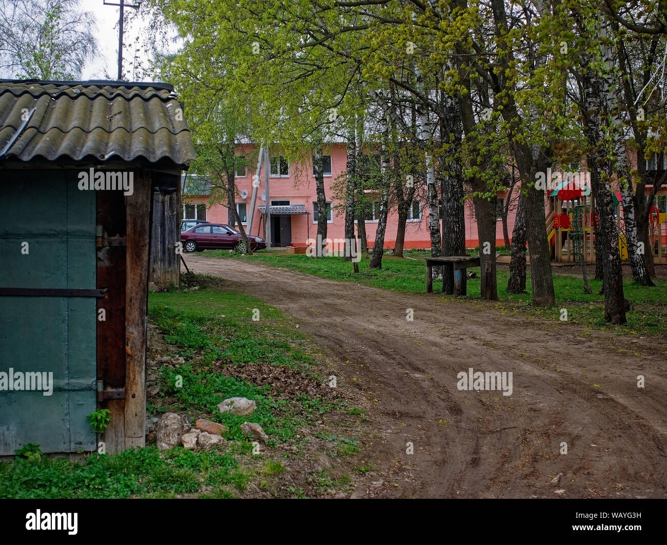 small working village in spring, Russia Stock Photo - Alamy