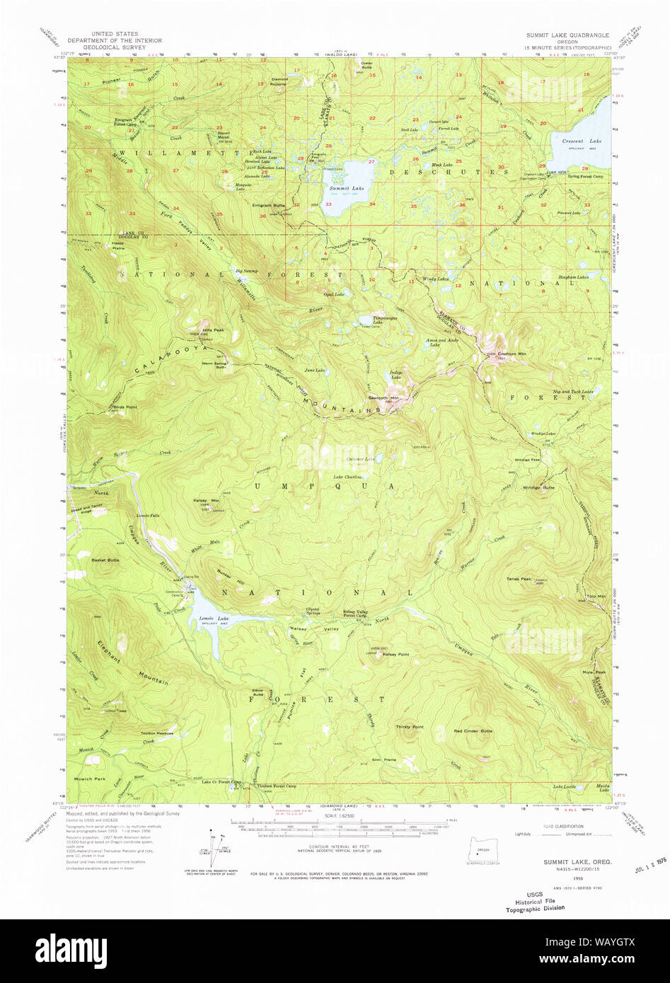 Map of summit lake hi-res stock photography and images - Alamy