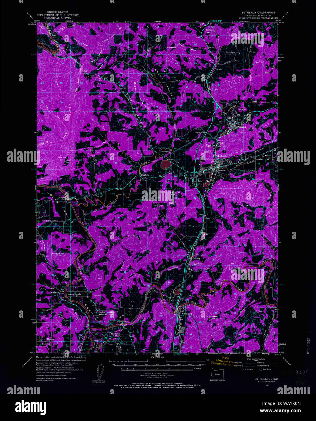 Map of sutherlin hi-res stock photography and images - Alamy
