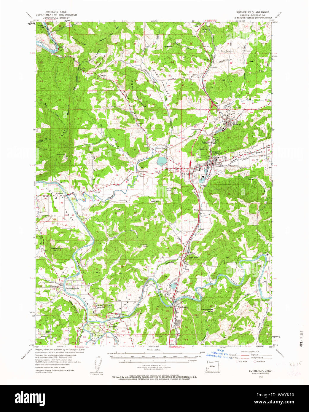 Map of sutherlin hi-res stock photography and images - Alamy