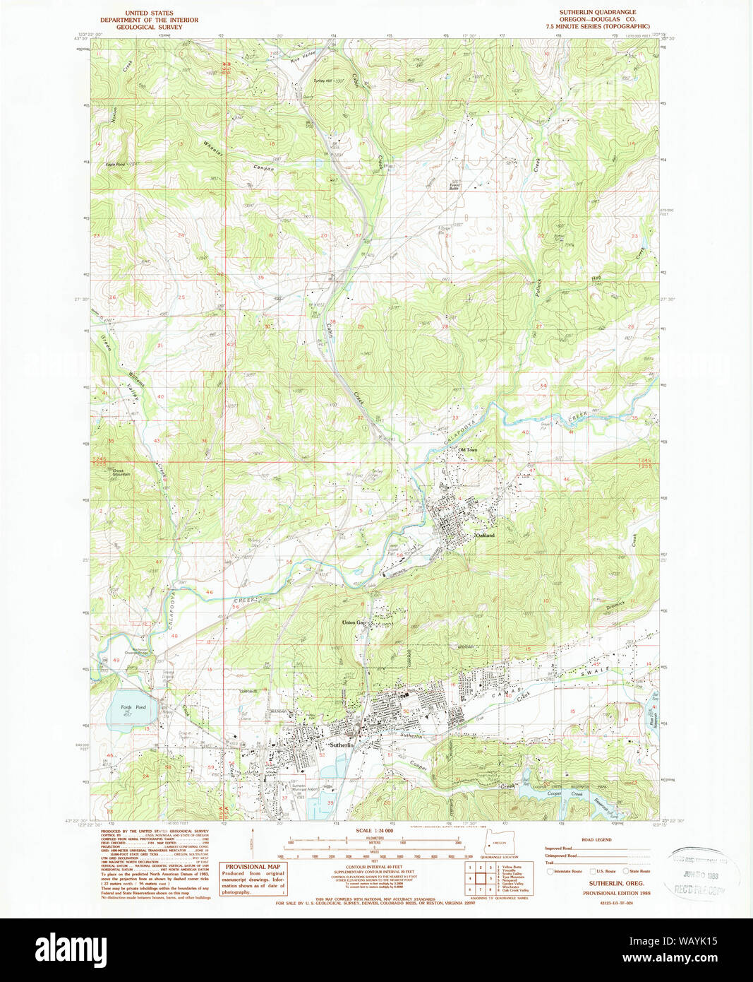 Map of sutherlin hi-res stock photography and images - Alamy