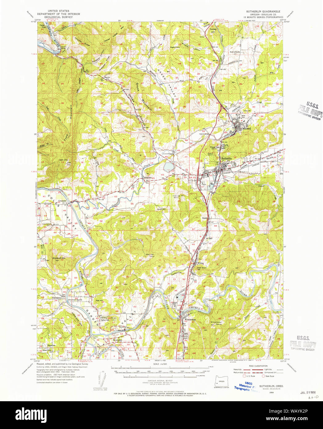 Map of sutherlin hi-res stock photography and images - Alamy