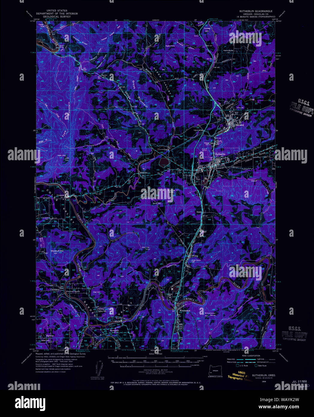 Map of sutherlin hi-res stock photography and images - Alamy