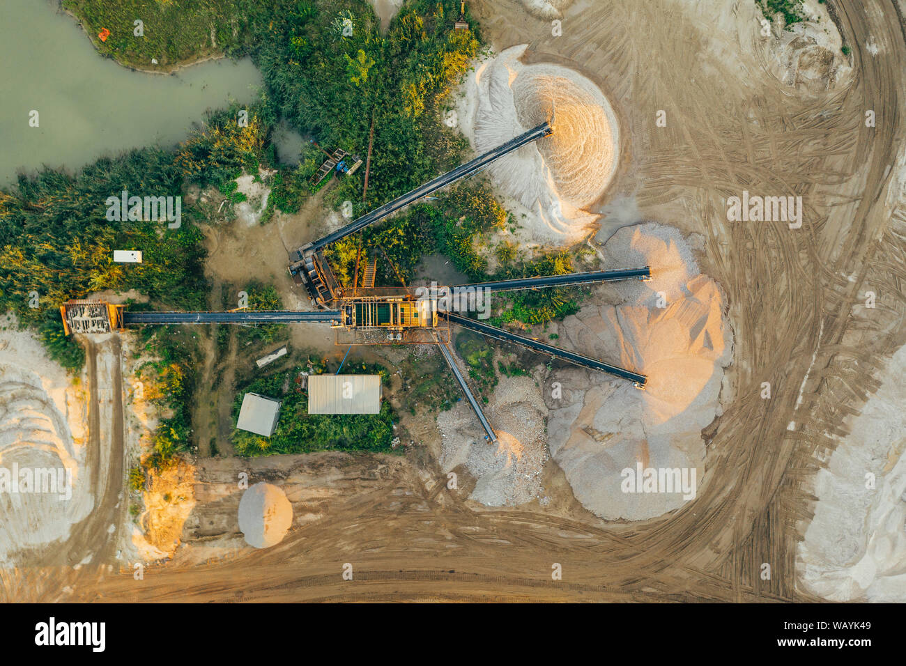Aerial drone photography of a gravel pit infrastructure Stock Photo - Alamy