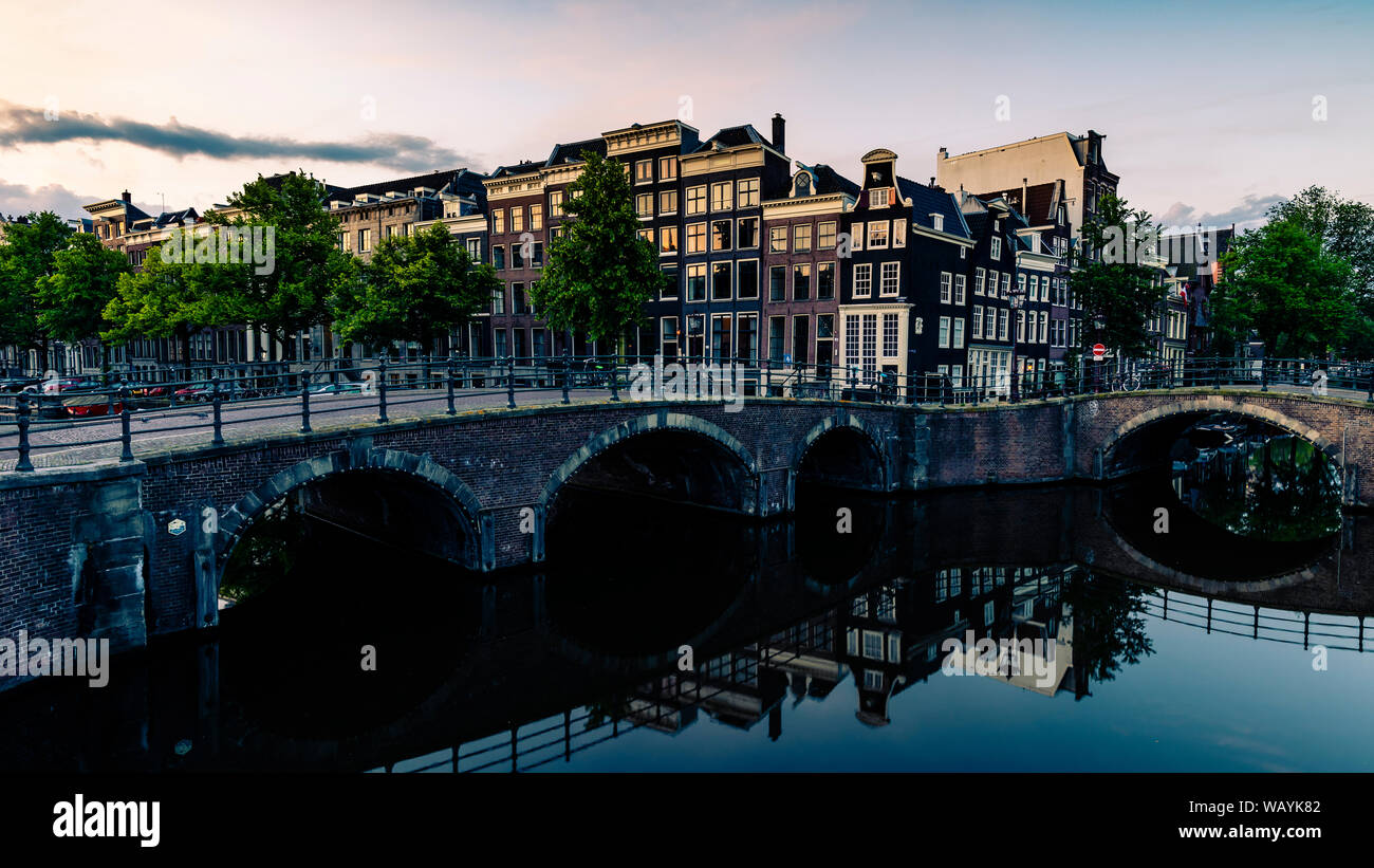 Amsterdam romantic sunset hi-res stock photography and images - Alamy