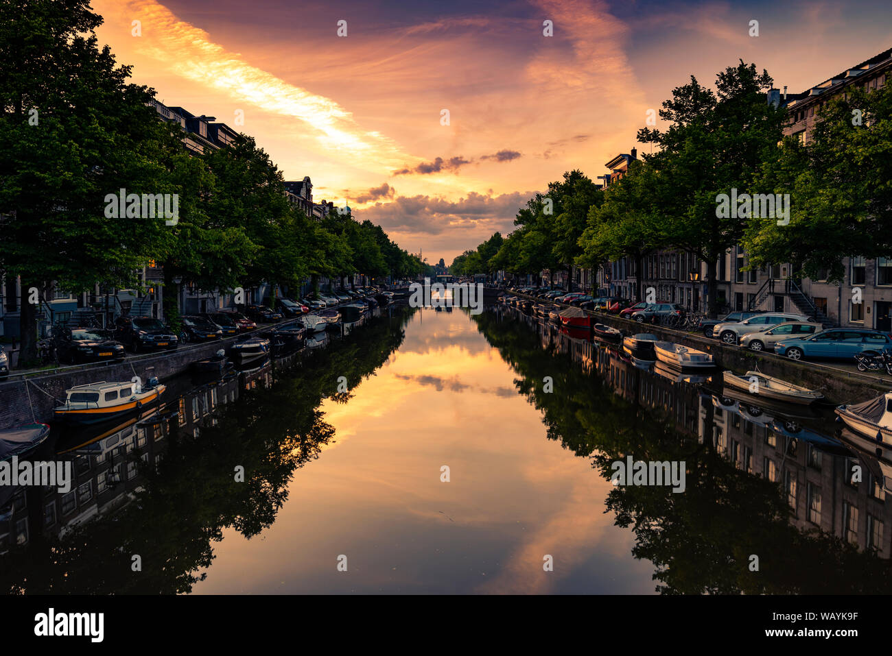 Amsterdam Sunrise and Sunset with Canals Stock Photo - Alamy