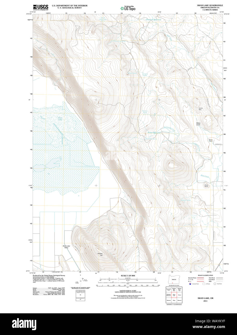 Lake oregon map hi-res stock photography and images - Alamy