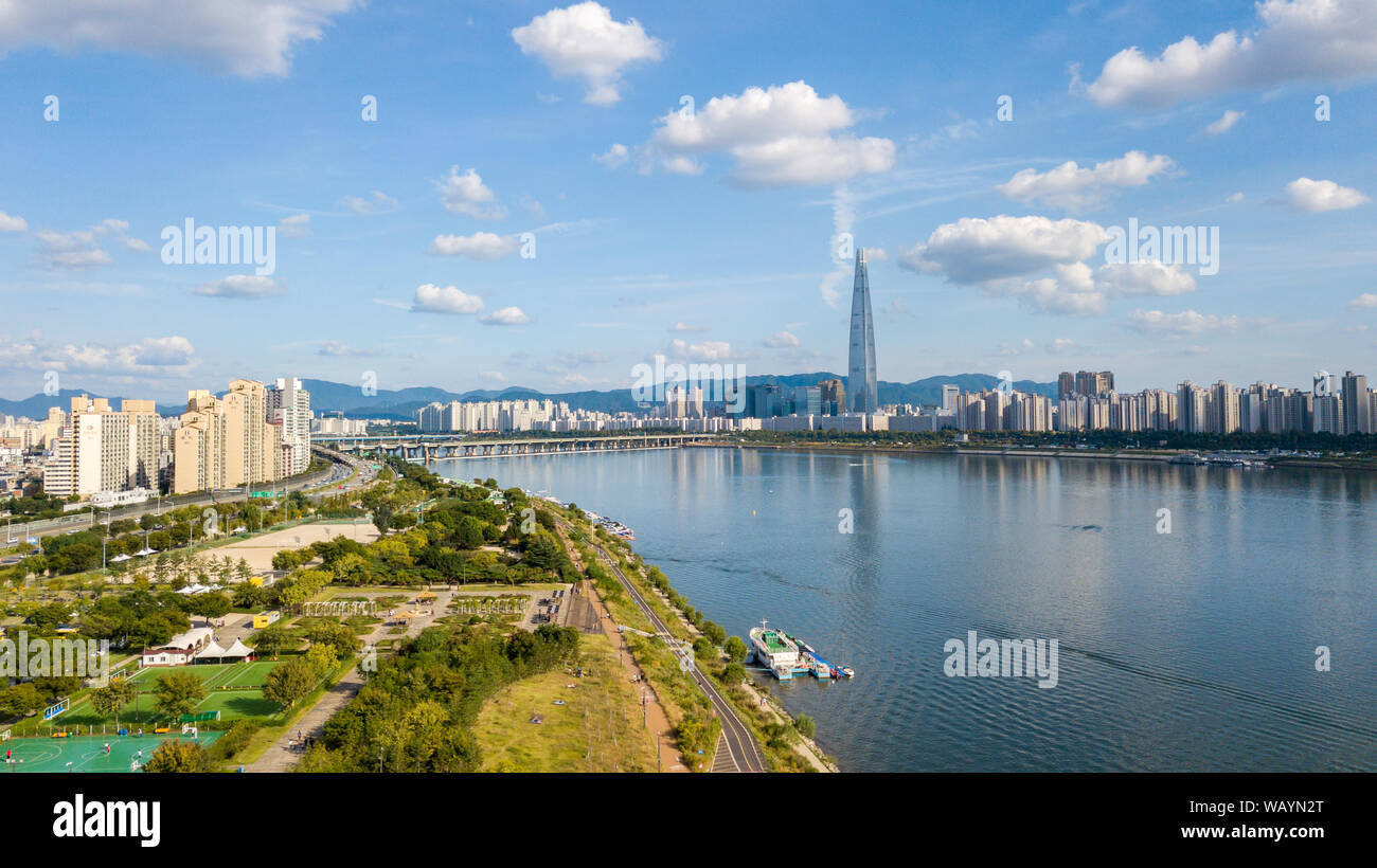 Aerial view of Seoul City Skyline,South Korea Stock Photo - Alamy