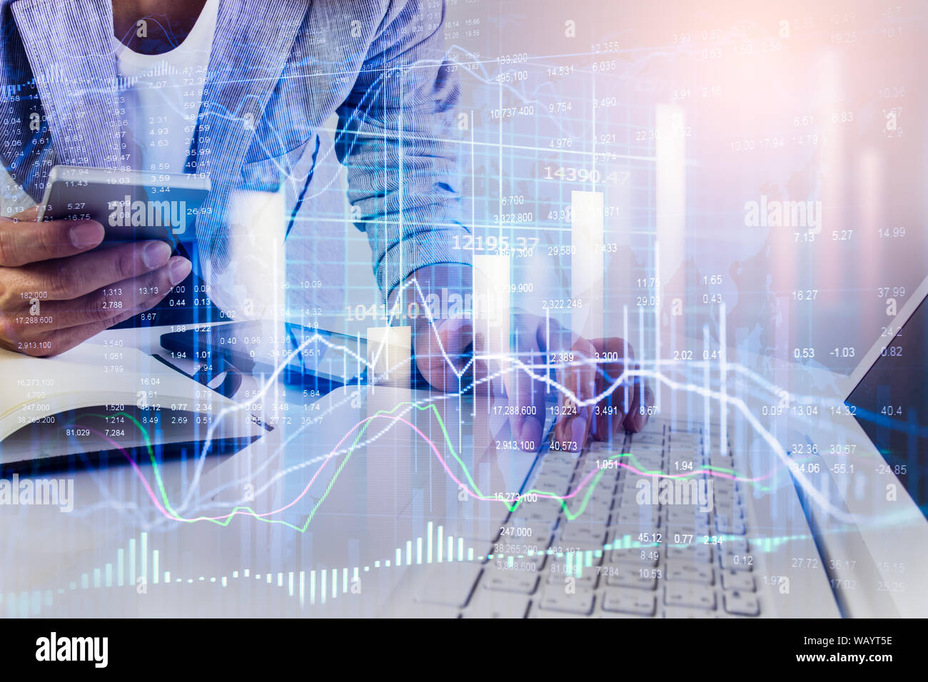 Stock market or forex trading graph and candlestick chart suitable for ...