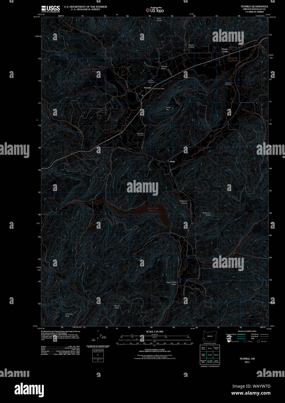 Map of tenmile oregon hi-res stock photography and images - Alamy