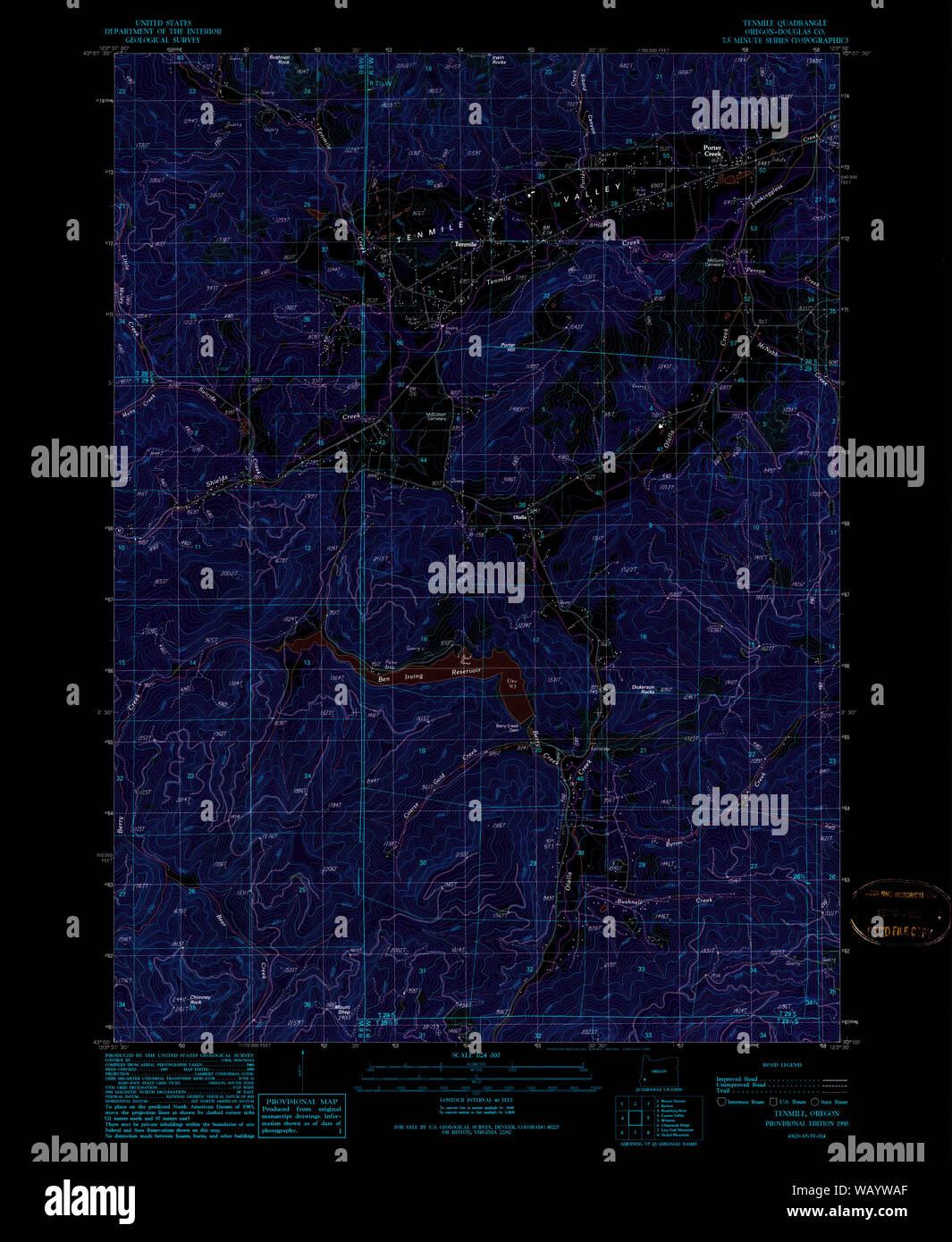 Map of tenmile oregon hi-res stock photography and images - Alamy