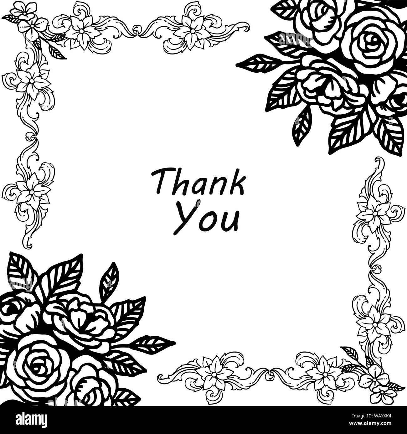Various crowd of leaf flower frame, for template design of card thank ...