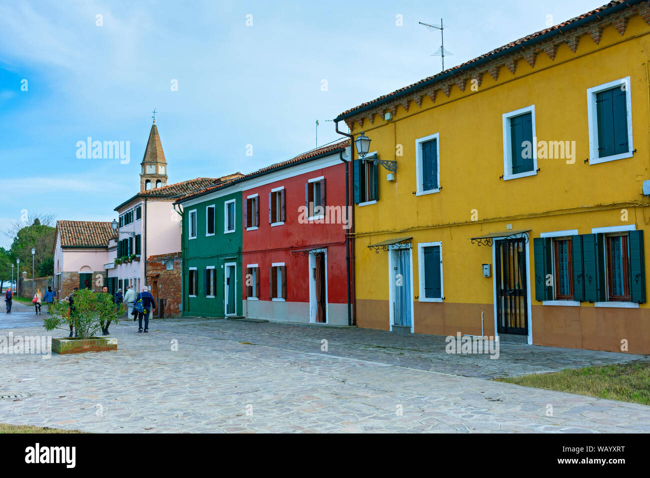 Colourful buildings on the Fondamenta di Santa Caterina, Mazzorbo ...