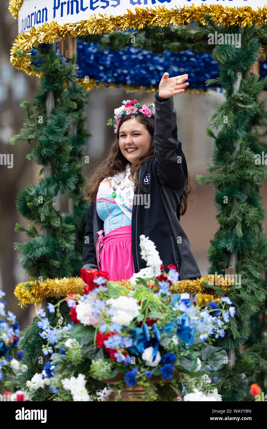 Holland, Michigan, USA - May 11, 2019: Tulip Time Parade, The Bravarian ...