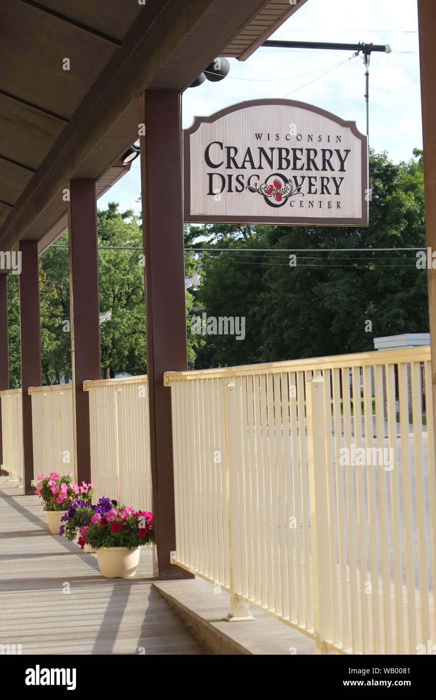 Cranberry Discovery sign in Warrens Wisconsin Stock Photo - Alamy